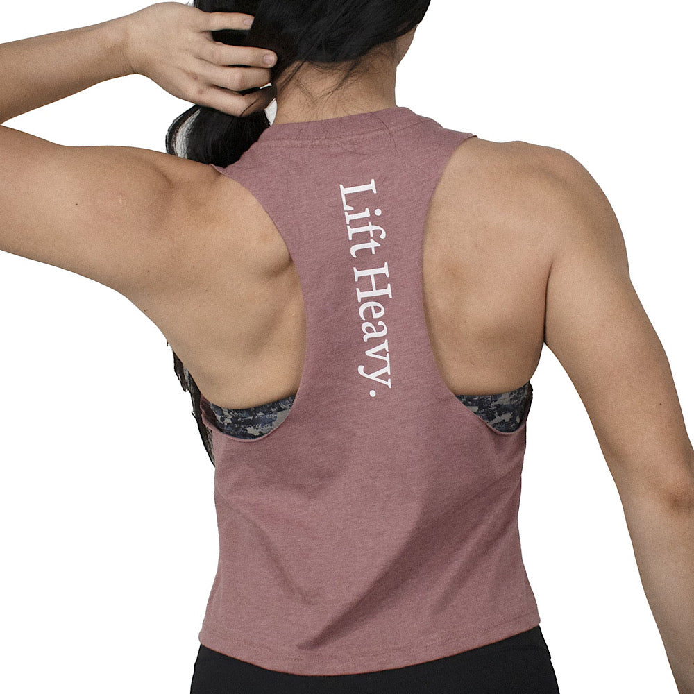 LIFT HEAVY LOGO - RACERBACK - MAUVE | Lift Heavy Clothing
