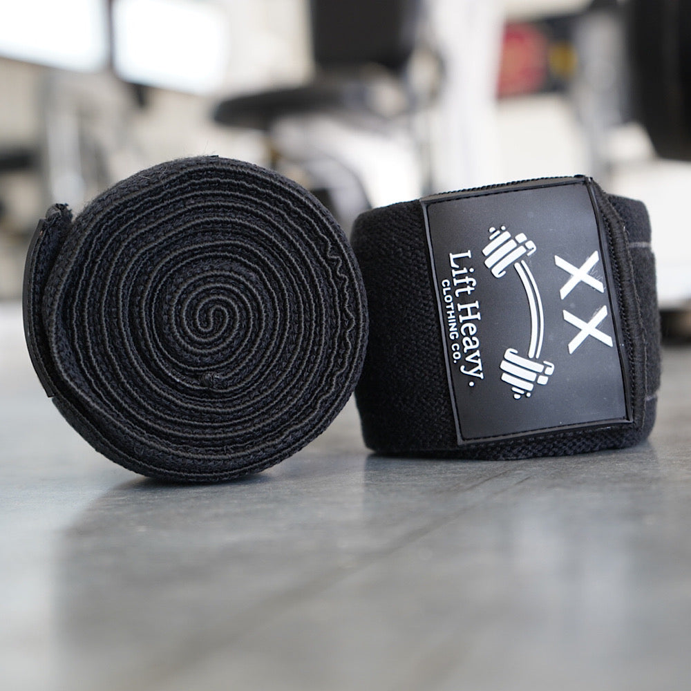 LIFT HEAVY KNEE WRAPS - BLACK | Lift Heavy Clothing