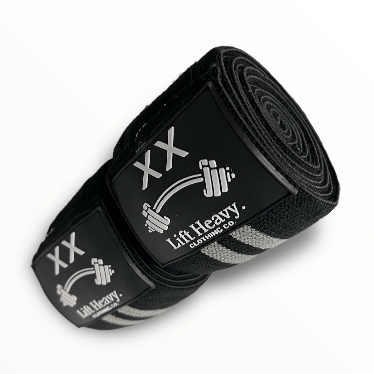 LIFT HEAVY KNEE WRAPS - BLACK/GRAY | Lift Heavy Clothing