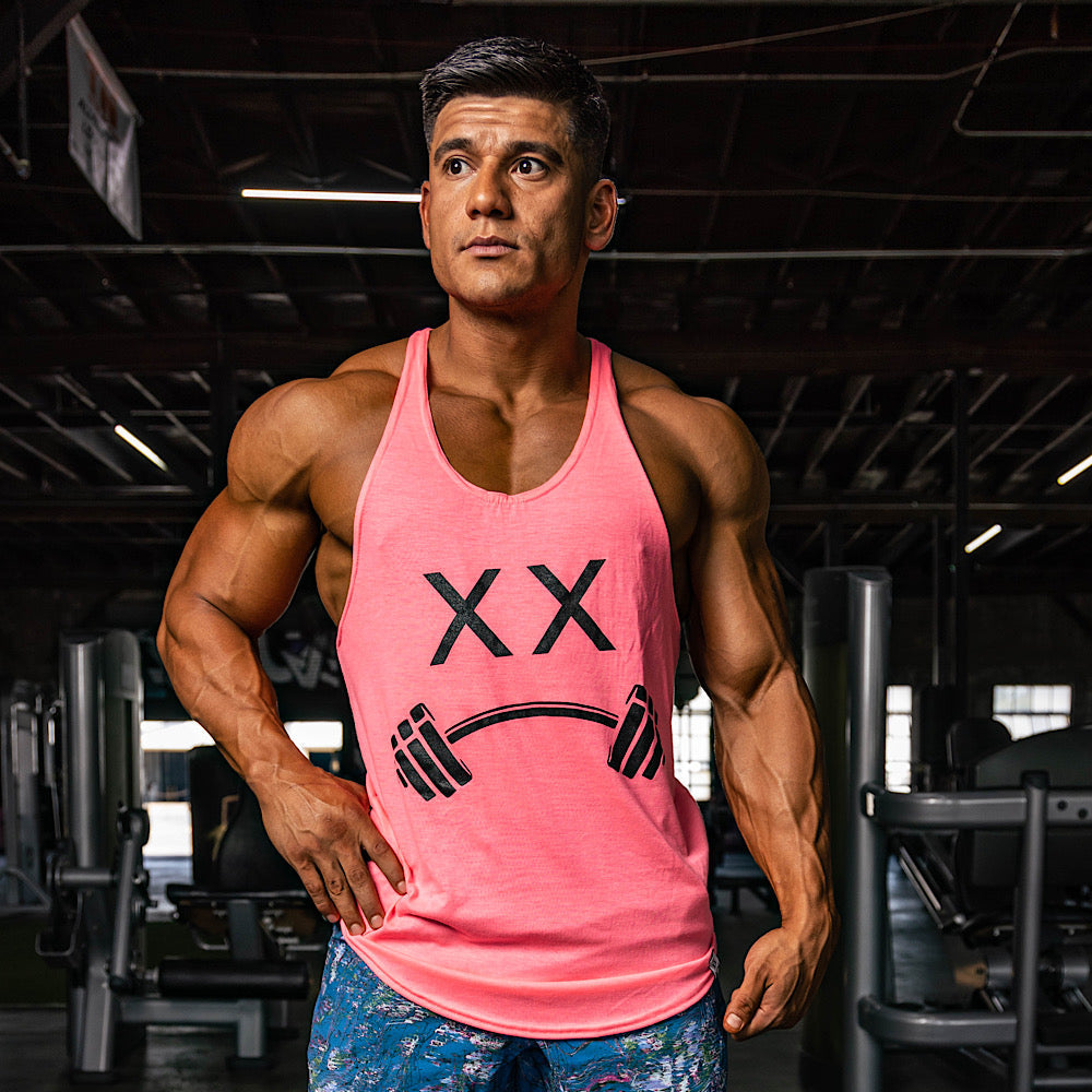 LIFT HEAVY LOGO STRINGER - NEON PINK | Lift Heavy Clothing